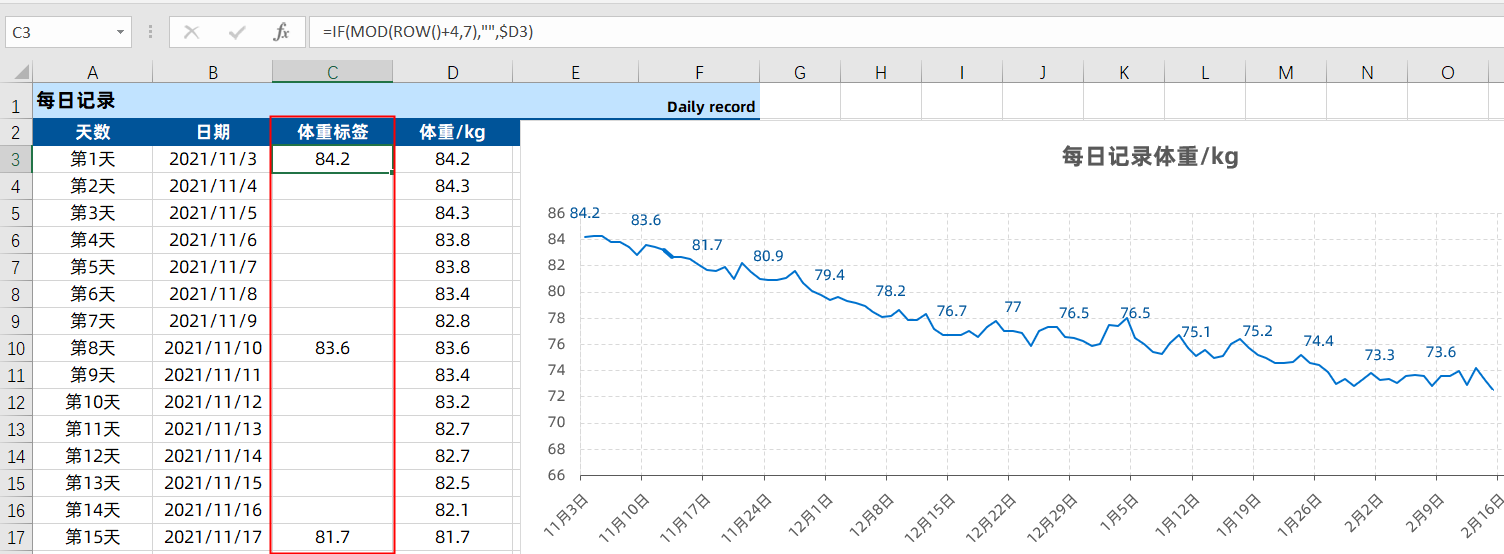 Excel函数 - MOD和ROW函数搭配方法_mod(row)函数-CSDN博客