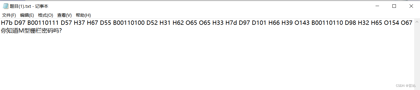 【PolarCTF】你知道M型栅栏密码吗？_polarctf-二进制-CSDN博客