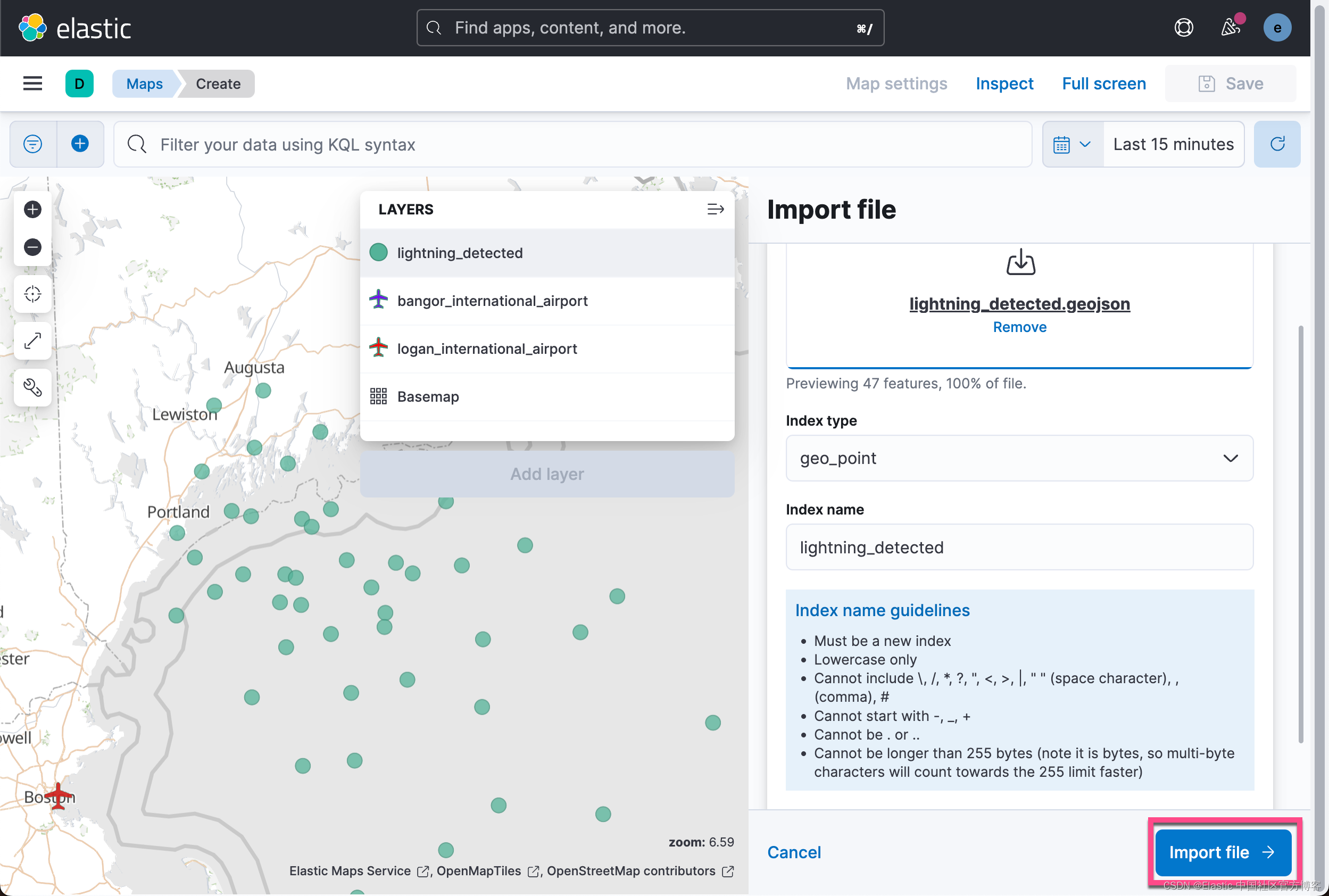 Kibana：摄入 GeoJSON 数据_kibana导入json数据-CSDN博客