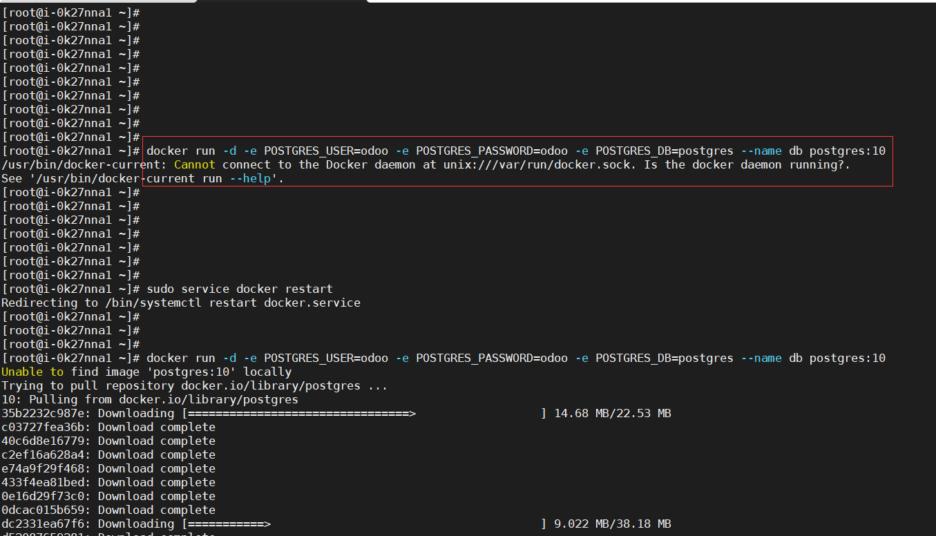 Docker中运行Odoo+PostgreSQL + pgAdmin 4；各种报错处理过程。_odoo postgres docker link超时-CSDN博客