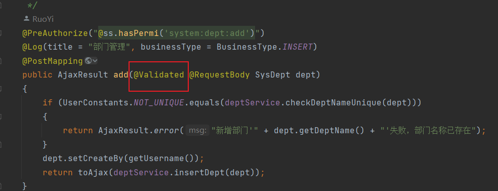 Ruoyi中的参数验证和myspringboot参数验证的简单使用若依前端校验 Csdn博客