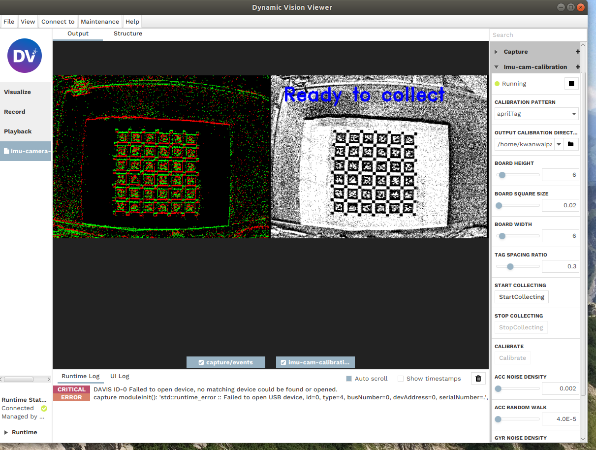 ROS实验笔记之——基于dv-gui的camera与IMU校正（DAVIS346与DVXplorer）_event camera accumulator-CSDN博客