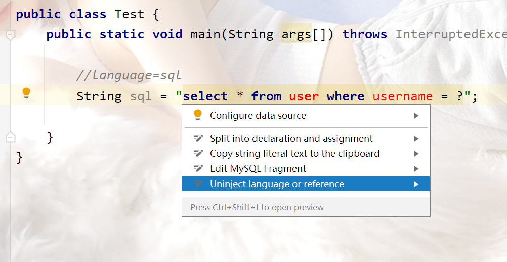 字符串中写代码_idea强大的语言注入功能_inject language or reference-CSDN博客