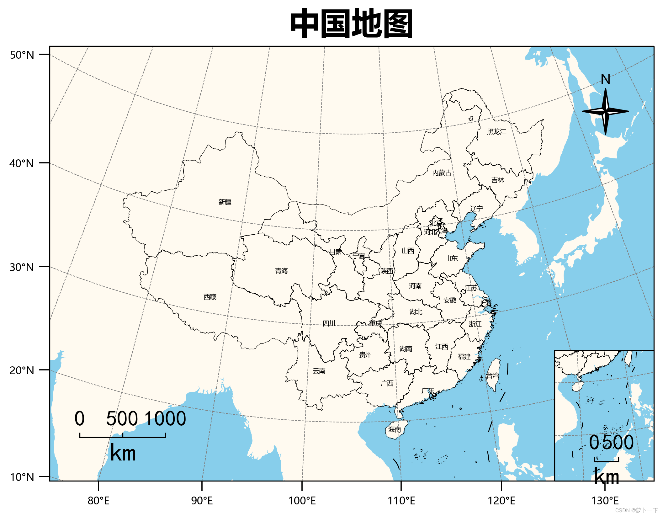 Python使用cartopy画地图frykit Csdn博客 