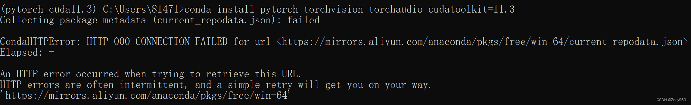 解决conda安装pytorch报错HTTP 000 CONNECTION FAILED_离线安装pytorch.whl报connection failed-CSDN博客