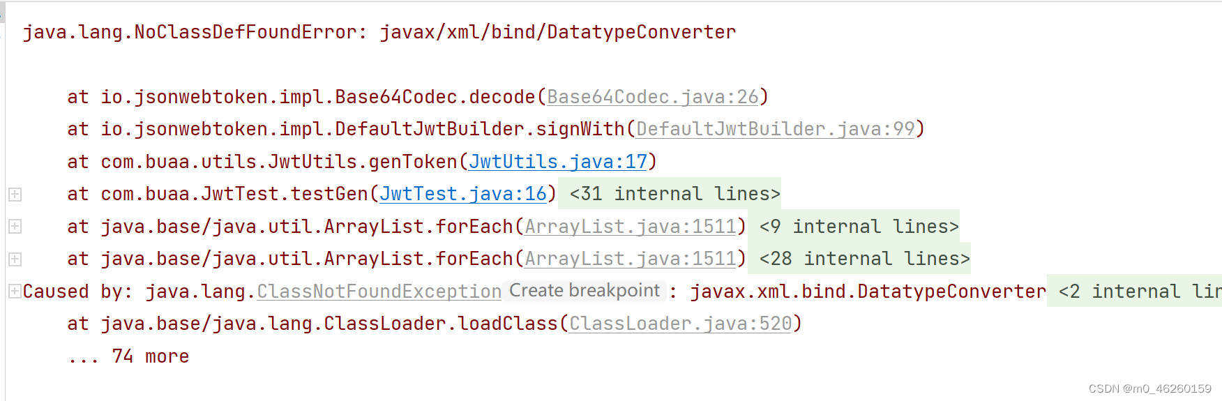 使用jjwt生成JWT令牌，并解决报错：java.lang.NoClassDefFoundError: javax/xml/bind/DatatypeConverter_解决jjwt生成报错 ...