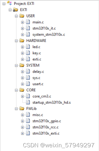 利用 STM32 的 GPIO 和 EXTI 接口，实现按键控制灯的亮灭，当 KEY1 按下， LED1 灯亮，当 KEY2 亮，LED2 亮。_用汇编语言开发一个程序,使得key1按下时 ...