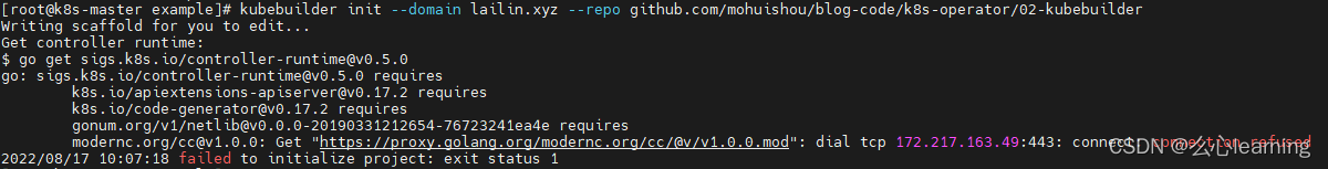 Kubebuilder Init问题:dial Tcp 17221716349443 Connect Connection Refused Csdn博客