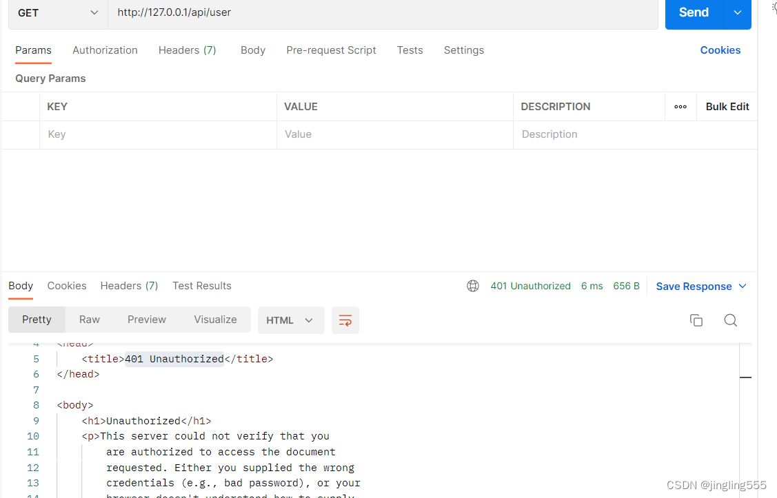 postman测试接口时出现401 Unauthorized_postman 测试 出现"error": "unauthorized",-CSDN博客