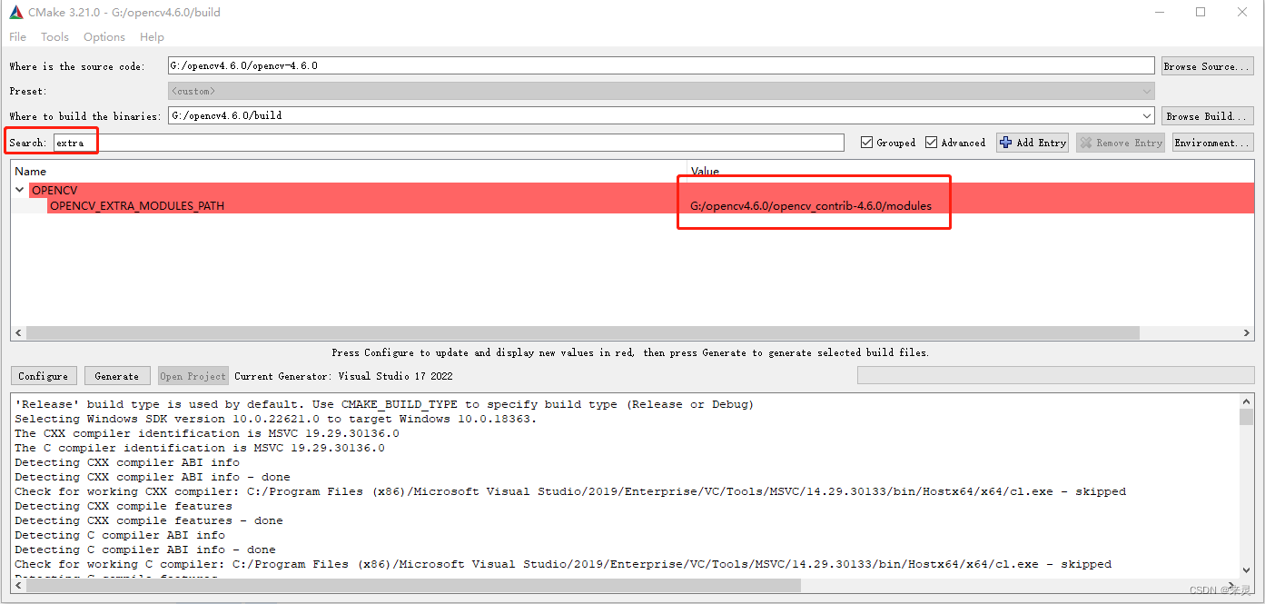 Windows系统cmake编译opencv460源码，支持contrib库opencv46对应的cmake版本 Csdn博客 