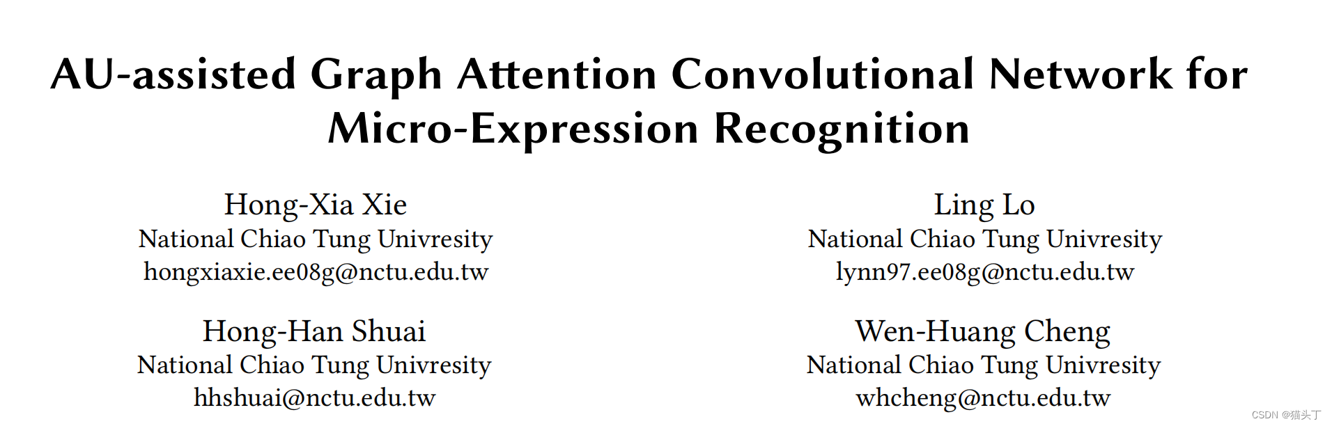 【菜鸡读论文】AU-assisted Graph Attention Convolutional Network for Micro-Expression Recognition_微表情识别 ...