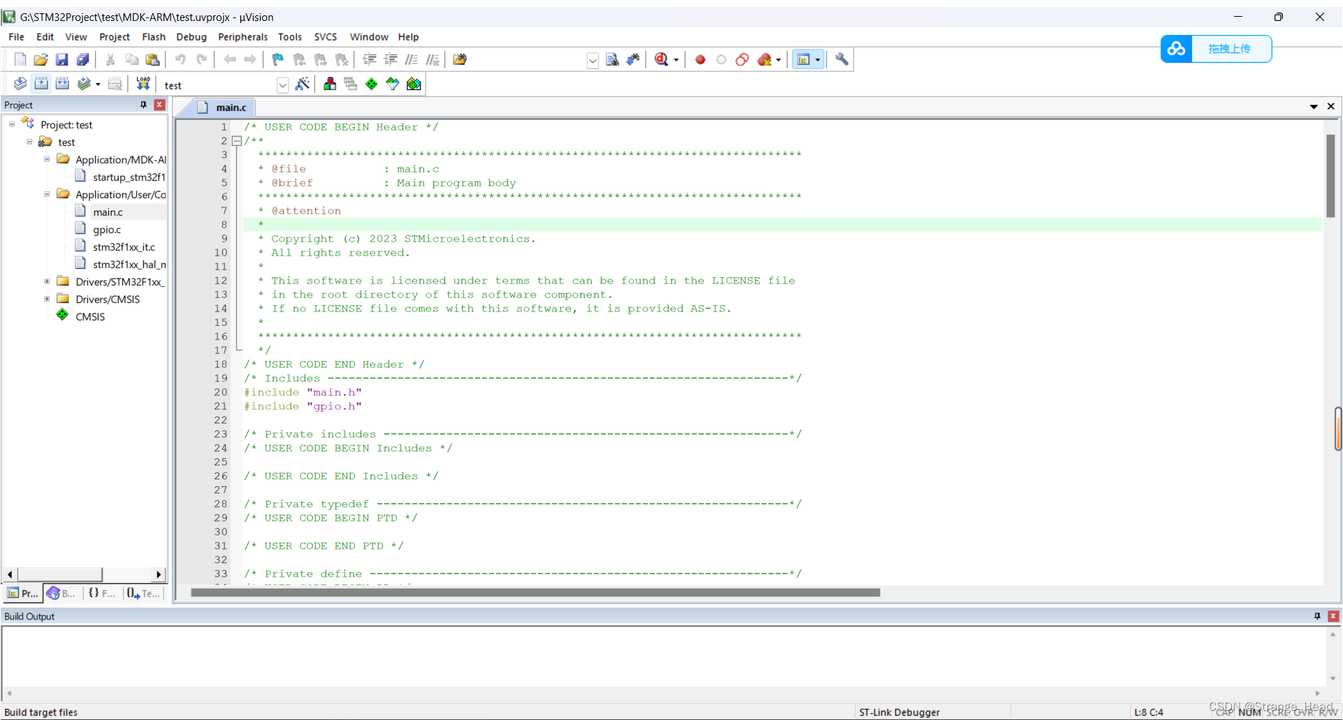 Stm32cubemx和keil5配合,配置串口和gpio,实现led点灯用keil Uvision5和stm32cudemx怎么让一块板子上的灯亮 Csdn博客 9351