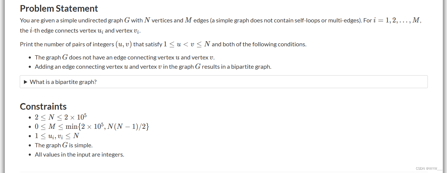 D - Make Bipartite 2(加一条边变二分图有多少种)-CSDN博客