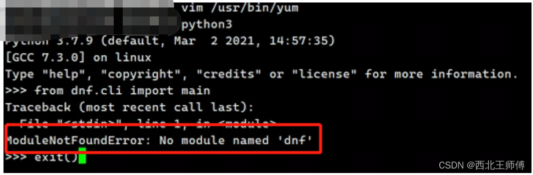 麒麟服务器 ModuleNotFoundError: No module named ‘dnf‘_modulenotfounderror ...