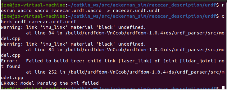 将xacro格式文件转换为urdf格式并对其进行检查格式，并生成机器人模型的结构图_xacro转urdf-CSDN博客
