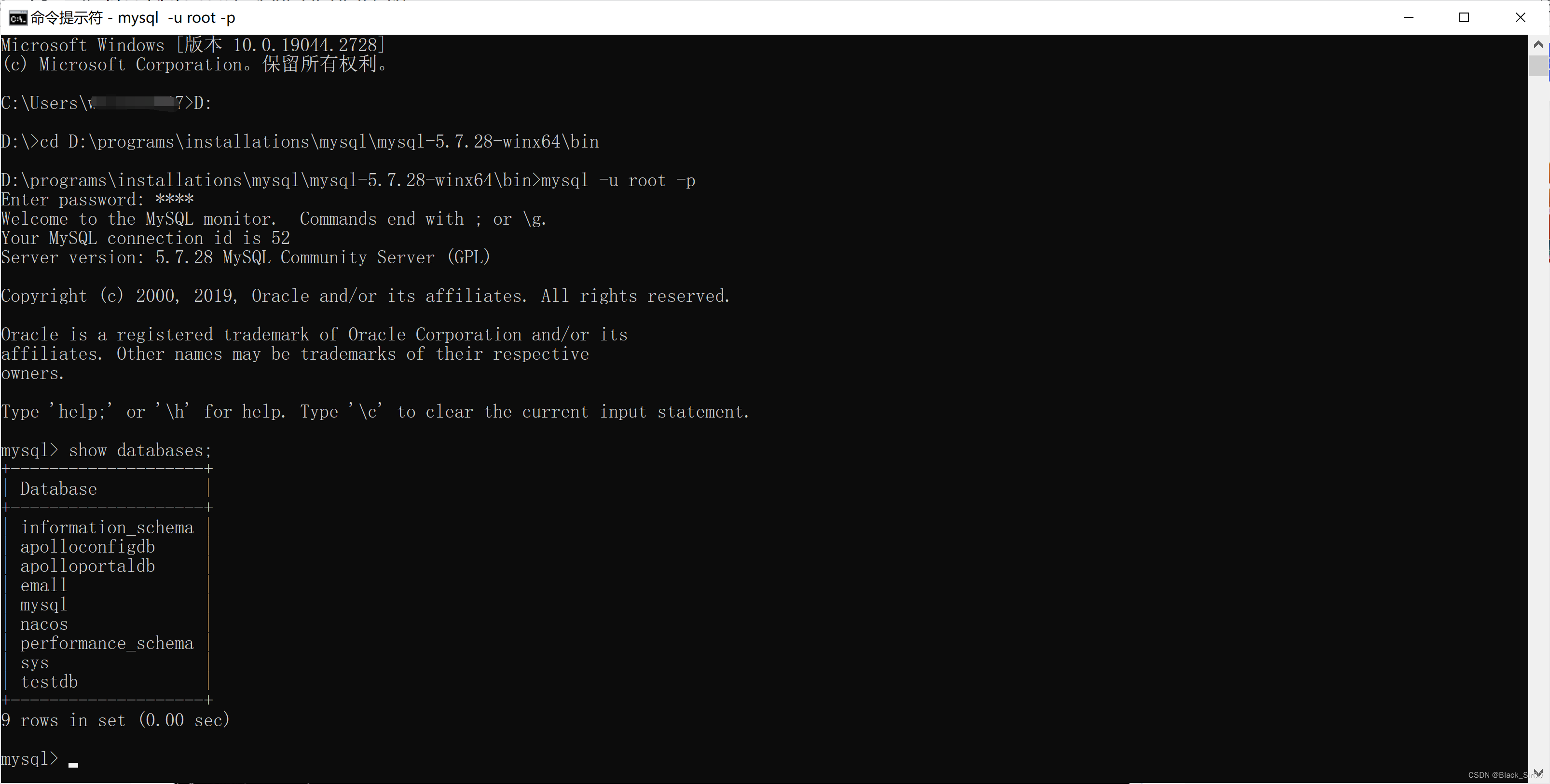 MySql学习——Windows10上安装 MySQL（mysql-5.7.28-winx64）_win10安装mysql-CSDN博客