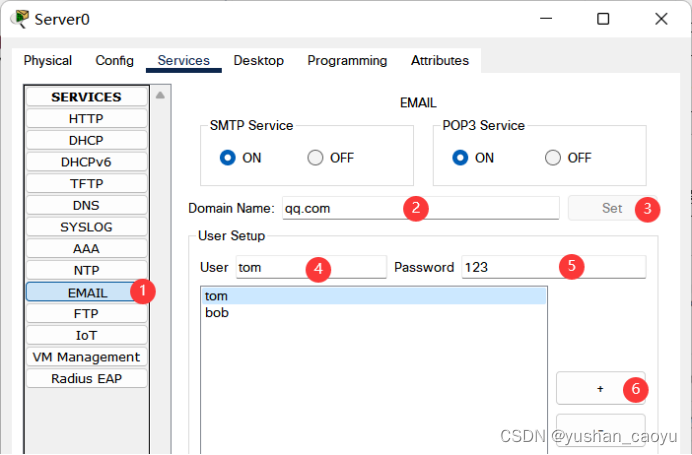 Cisco Packet Tracert 邮件服务器配置_思科email的原理配置-CSDN博客