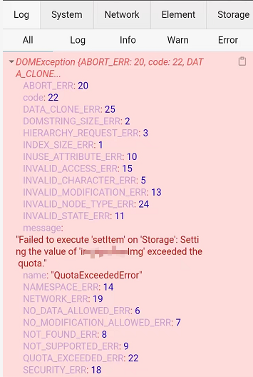 sessionStorage报异常Failed to execute ‘setItem‘ on ‘Storage‘_quotaexceedederror: failed to execute ...