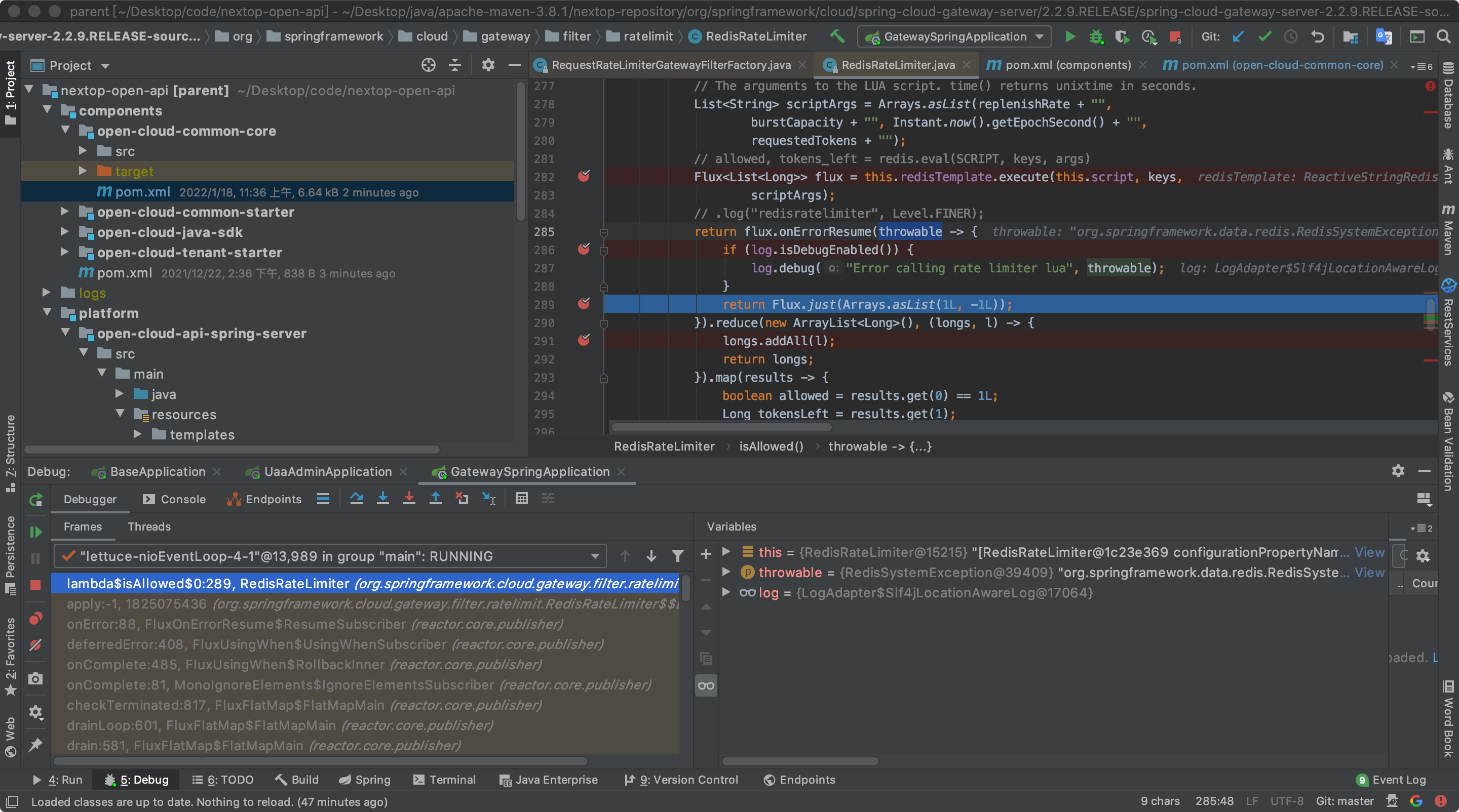 SpringCloudGateway限流-RedisRateLimiter问题记录_cannot resolve property 'redis-rate-limiter.replen-CSDN博客