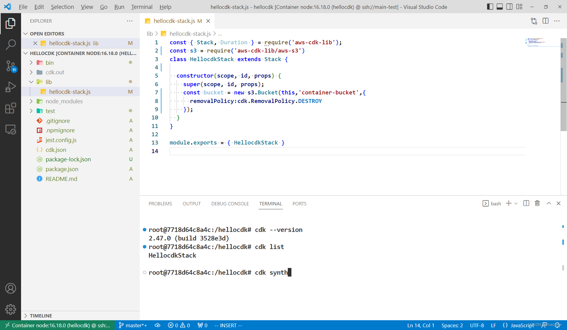 Aws Cdk vscode docker 