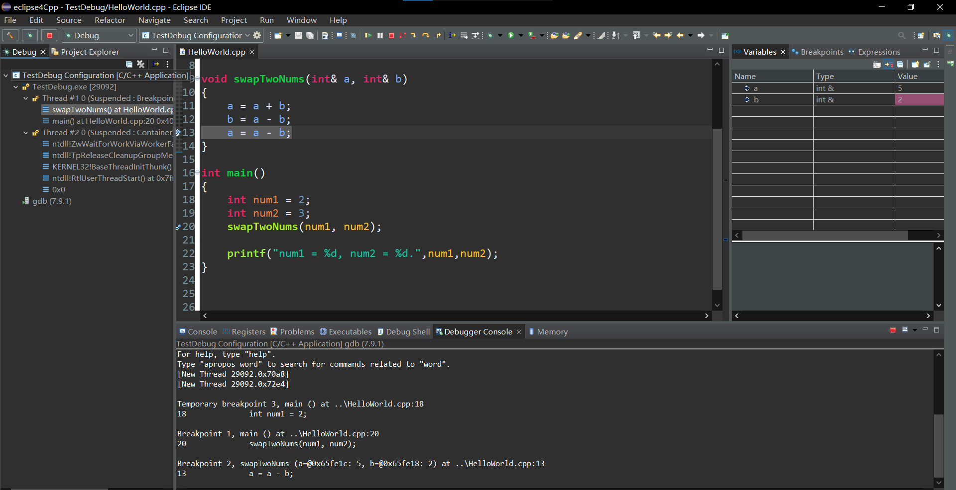 【C++】VSCode，eclipse的断点调试_eclipse调试c-CSDN博客