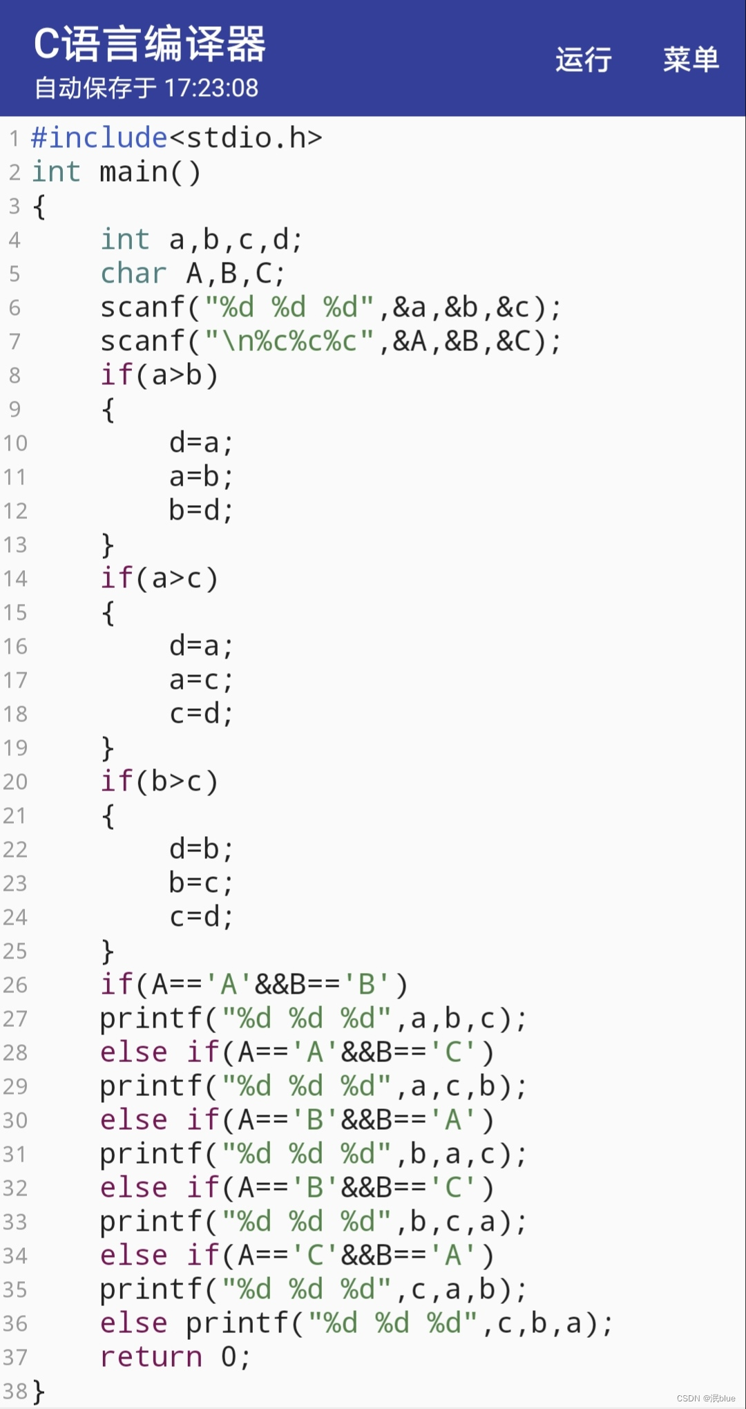 洛谷:ABC(c语言)_abcc语言-CSDN博客