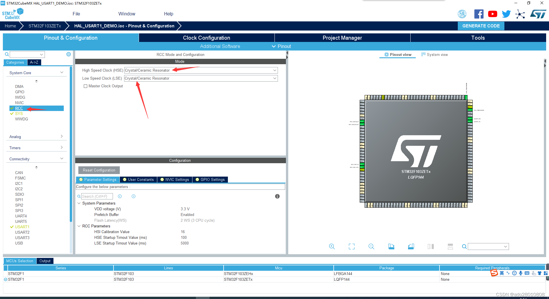 cubemx-stm32F103ZETx HAL库-USART1发送&接收数据_stm32f103 husart cubemx-CSDN博客