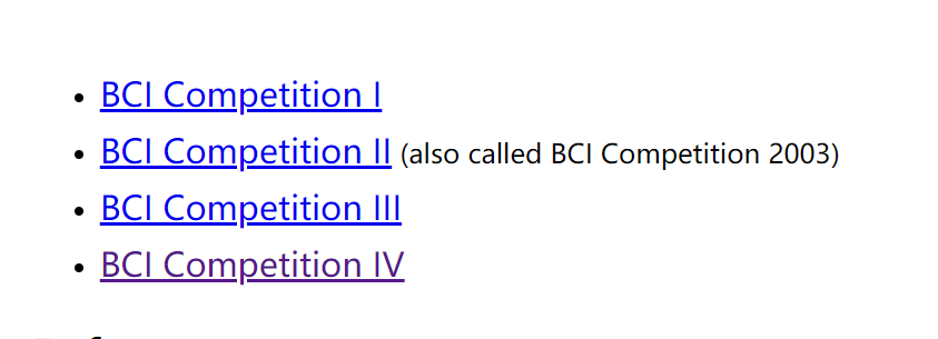脑机接口竞赛（ BCI competition）数据集_bci竞赛iv数据集下载-CSDN博客