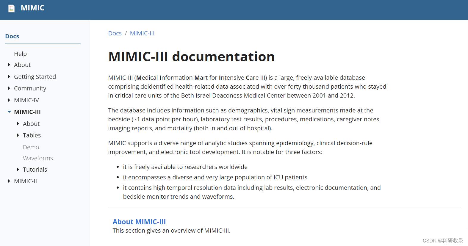 MIMIC-IV，重症医学数据库介绍和使用说明_mimic数据库使用方法-CSDN博客