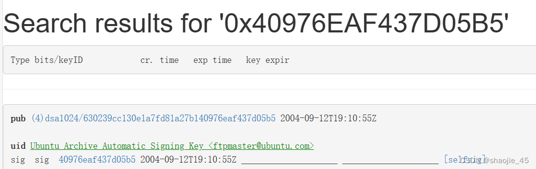 ubuntu安装软件时出现The following signatures couldn‘t be verified because the public key is not ...