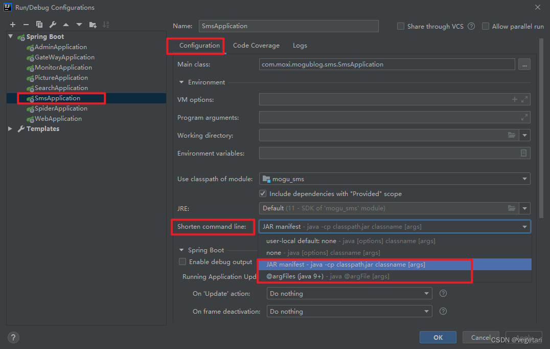 Command line is too long. Shorten command line for PictureApplication or also for Spring Boot ...