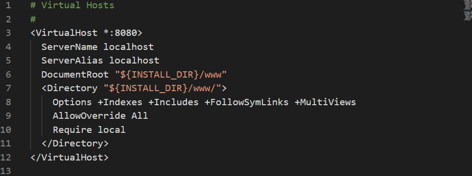 解决打开 Wamp主页面在VirtualHost一项出现以下错误： ServerName localhost:8080 is not defined into hosts file._the ...