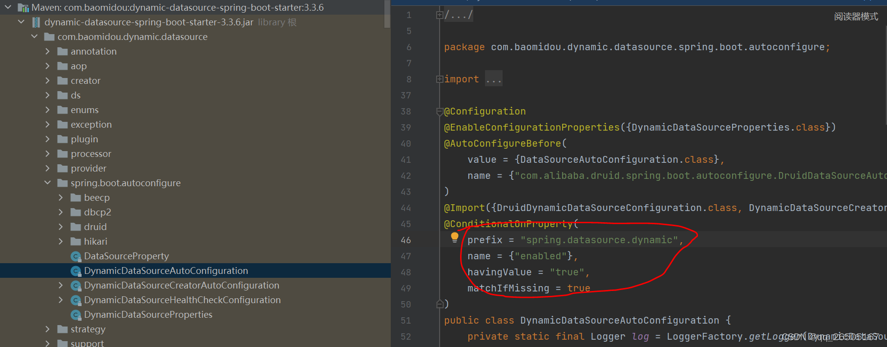 Springboot Dynamic Druid配置多数据源,启动后找不到url Dynamicdatasourceautoconfiguration Csdn博客
