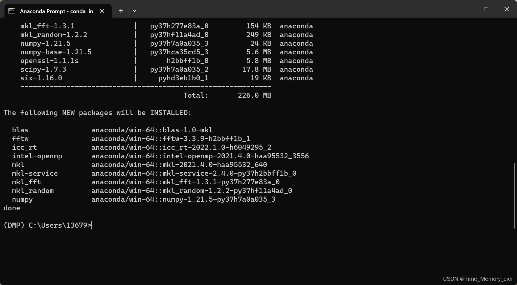 Windows Anaconda Numpy Scipy Matplotlib conda numpy 