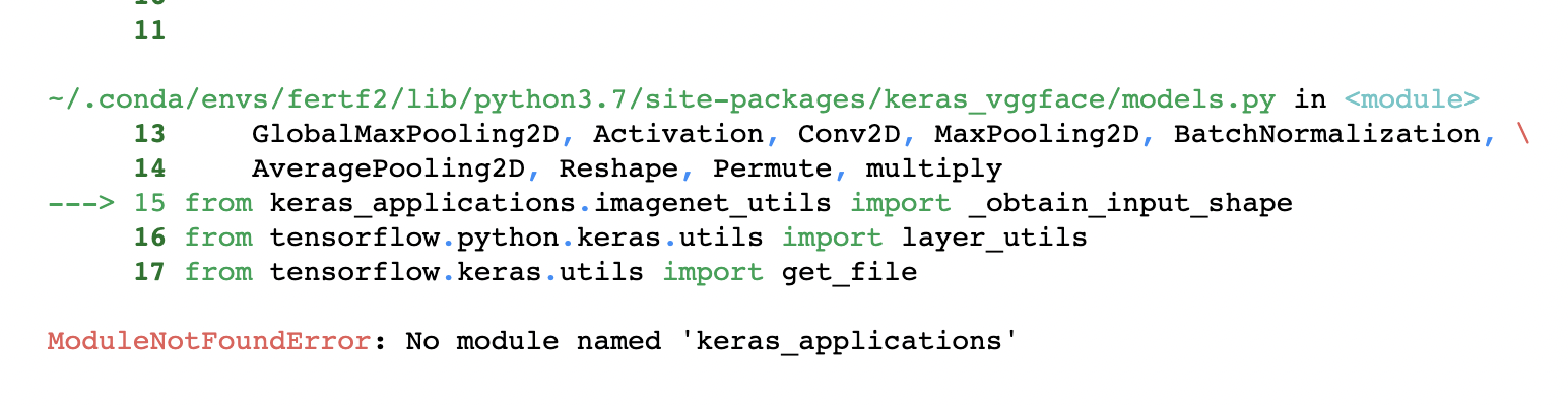 【问题解决】kersa ModuleNotFoundError: No module named ‘keras_applications ...