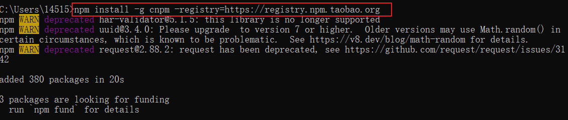 Node.cpm以及cnpm的详细安装教程(包含出错解决)_安装cpm-CSDN博客