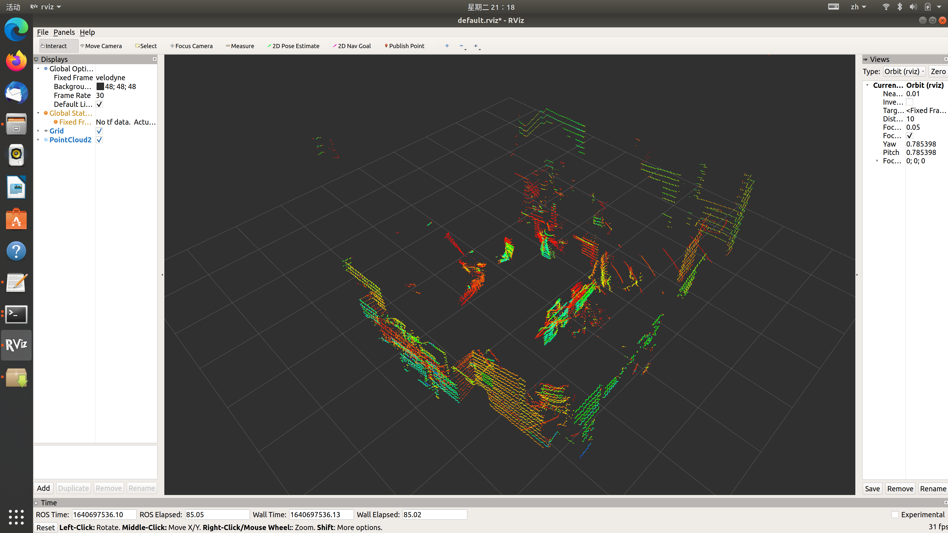 Ubuntu18.04+ROS melodic+VLP-16激光雷达环境配置_no azimuth cache configured for model vlp16-CSDN博客