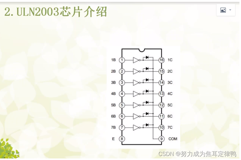 单片机：直流电机（内含ULN2003芯片，硬件原理及解析，软件编程及注释）_直流电机引脚-CSDN博客
