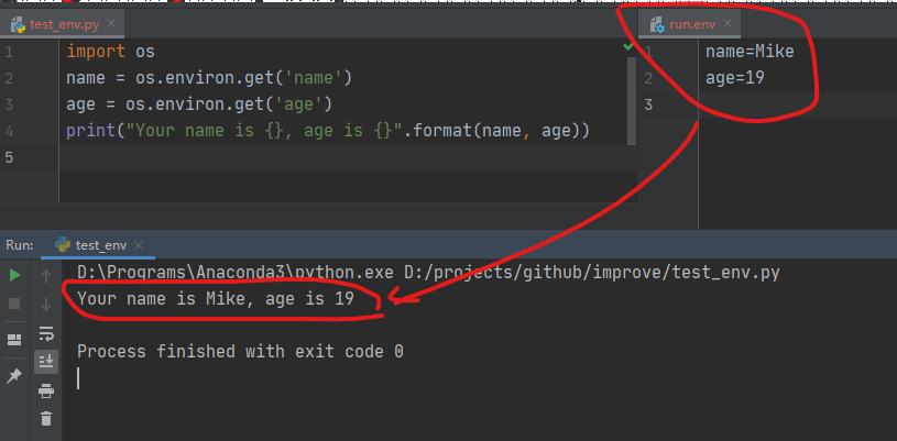 pycharm supports environment variables from the .env file - Programmer Sought