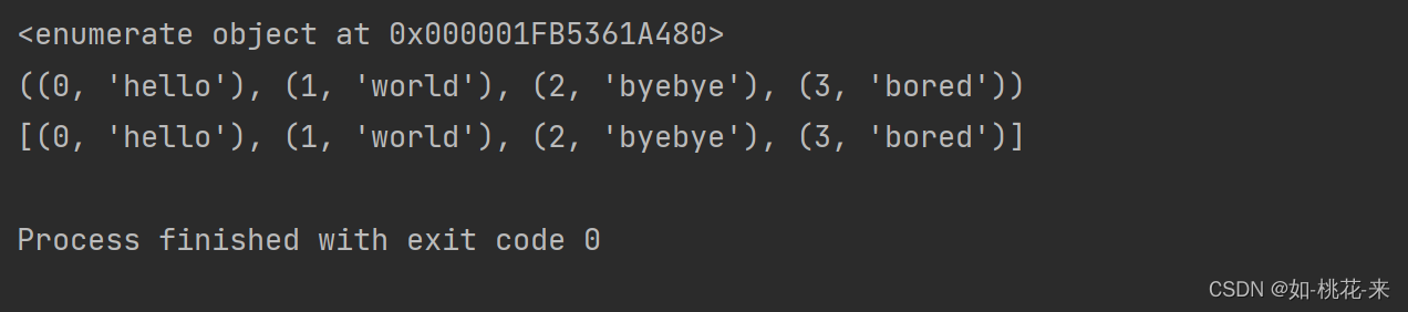 【enumerate函数最网最详细用法】——日常记录——如桃花来_enumberate函数-CSDN博客