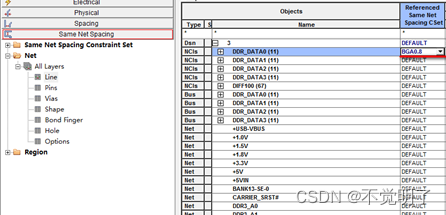Allegro基本规则设置指导书之Same Net Spacing规则匹配_allegro中same net spacing-CSDN博客