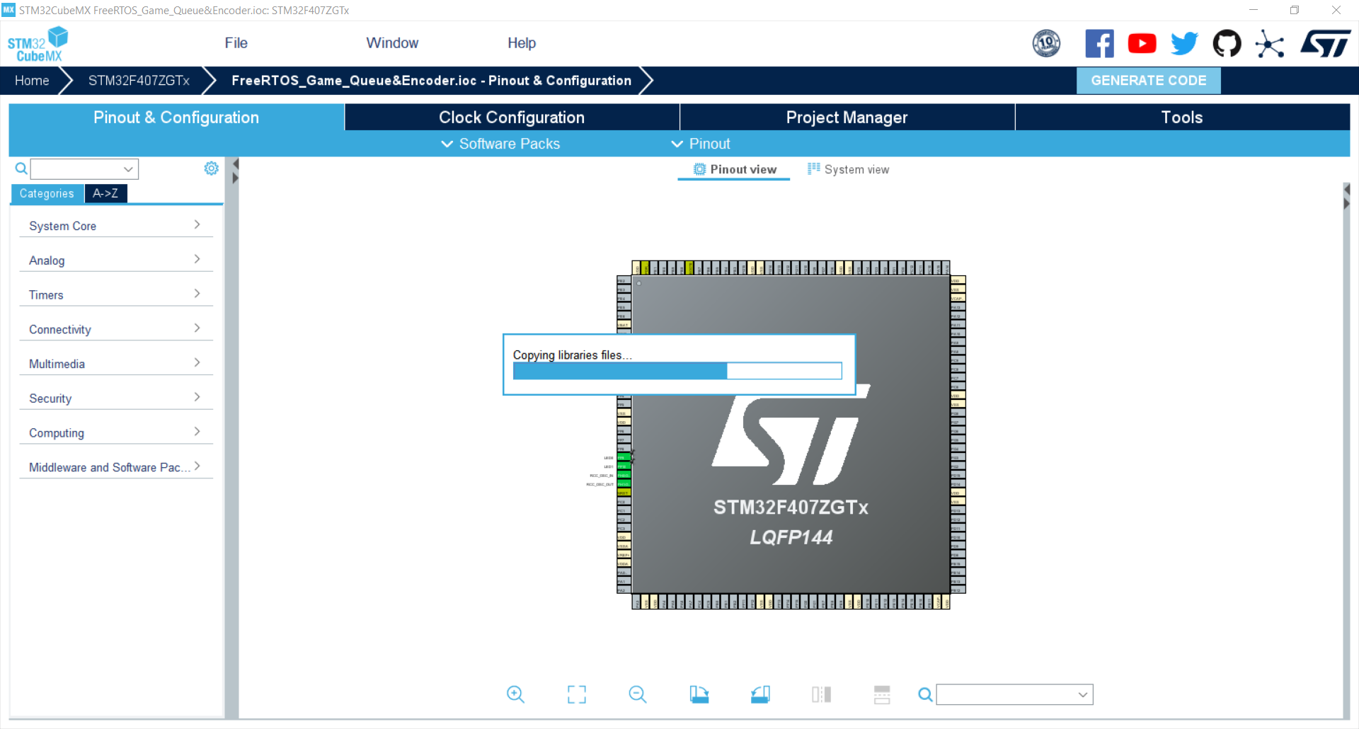 STM32Cubemx生成代码时卡住问题解决_stm32cubemx 点击generate code没有反应-CSDN博客