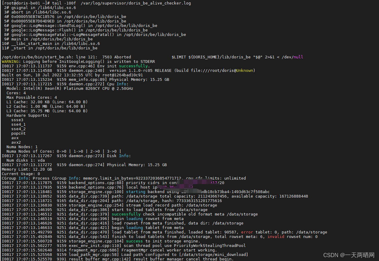 Doris be、fe自动拉起 及问题_doris重启-CSDN博客