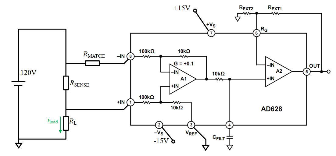 AD629测量负载电流的电路原理详解——精妙绝伦的电路设计_lookingsnow的博客-CSDN博客_负载检测电路
