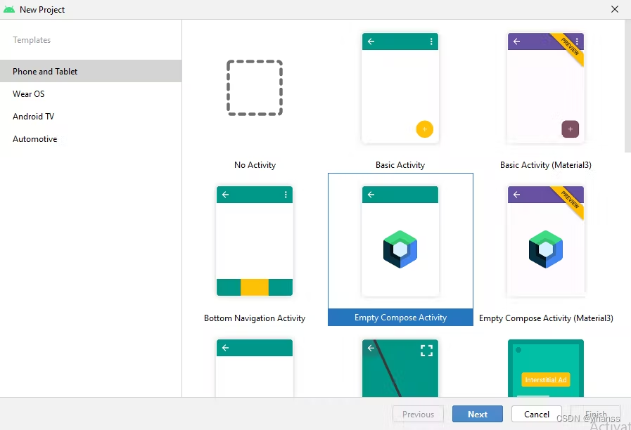 设置 Jetpack Compose 1.2.1_create a new empty activity with jetpack compose-CSDN博客