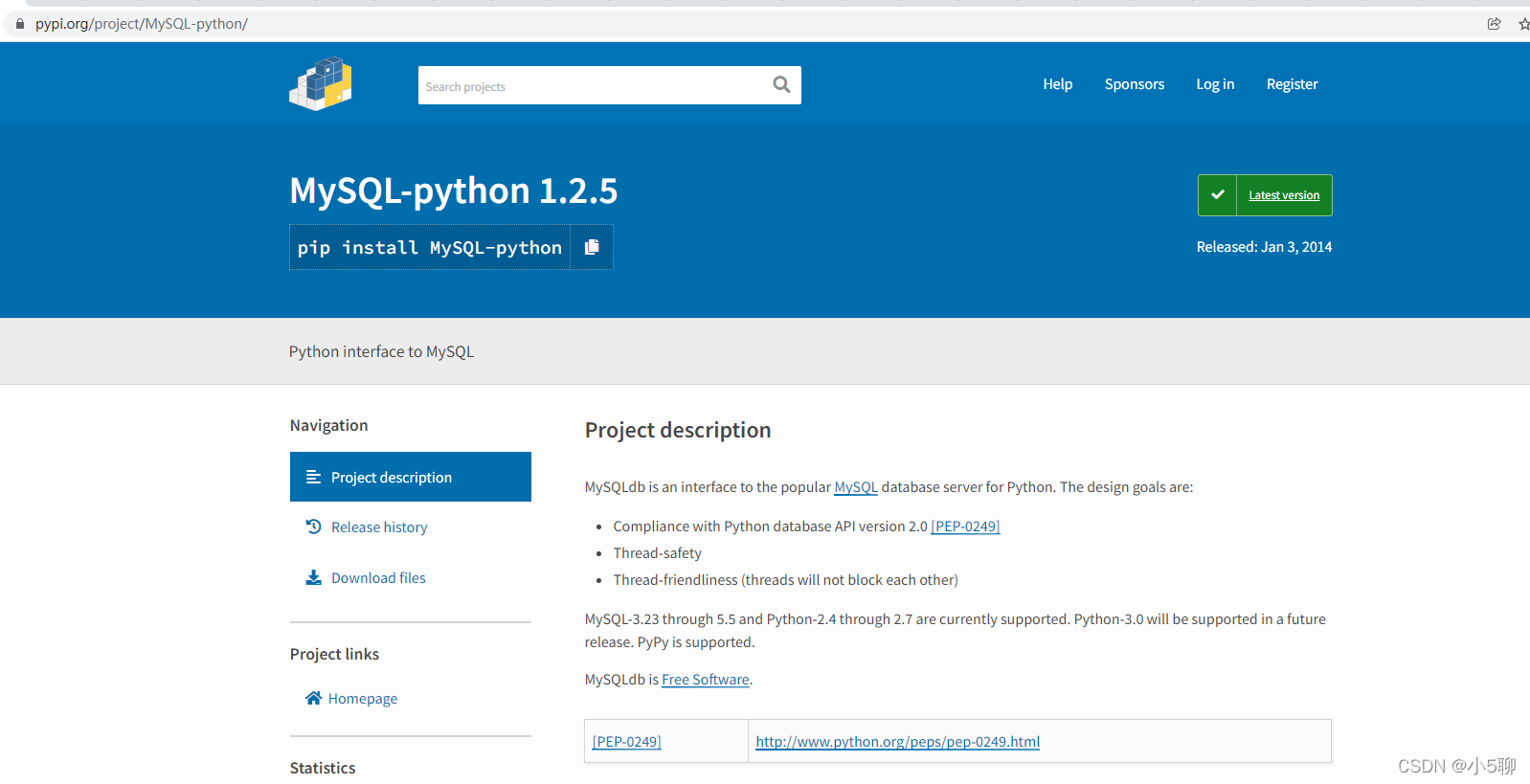 【小5聊】python基础学习之python版本对应mysql Python版本查看python2对应的pymsql版本 Csdn博客
