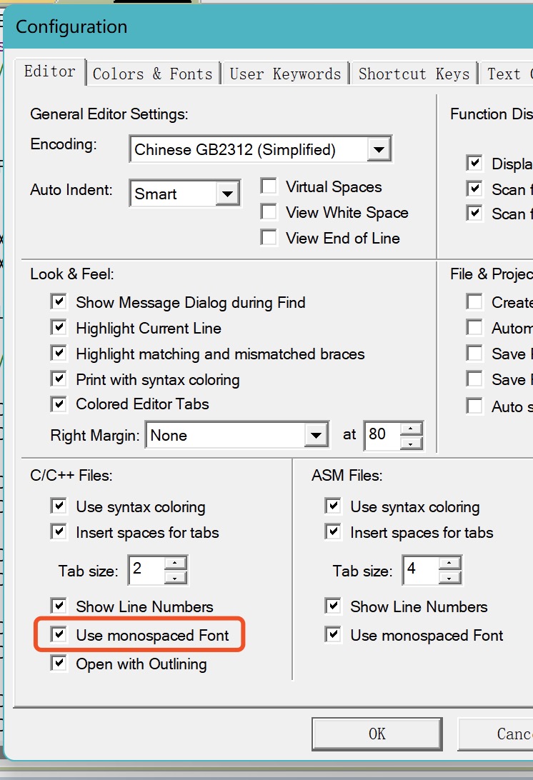 keil5.36设置GB2312编码后无法修改字体的解决方法——2022.04.04_keil显示中文但不改变字体-CSDN博客