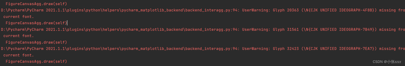 python字体警告：RuntimeWarning:missing from current font-CSDN博客