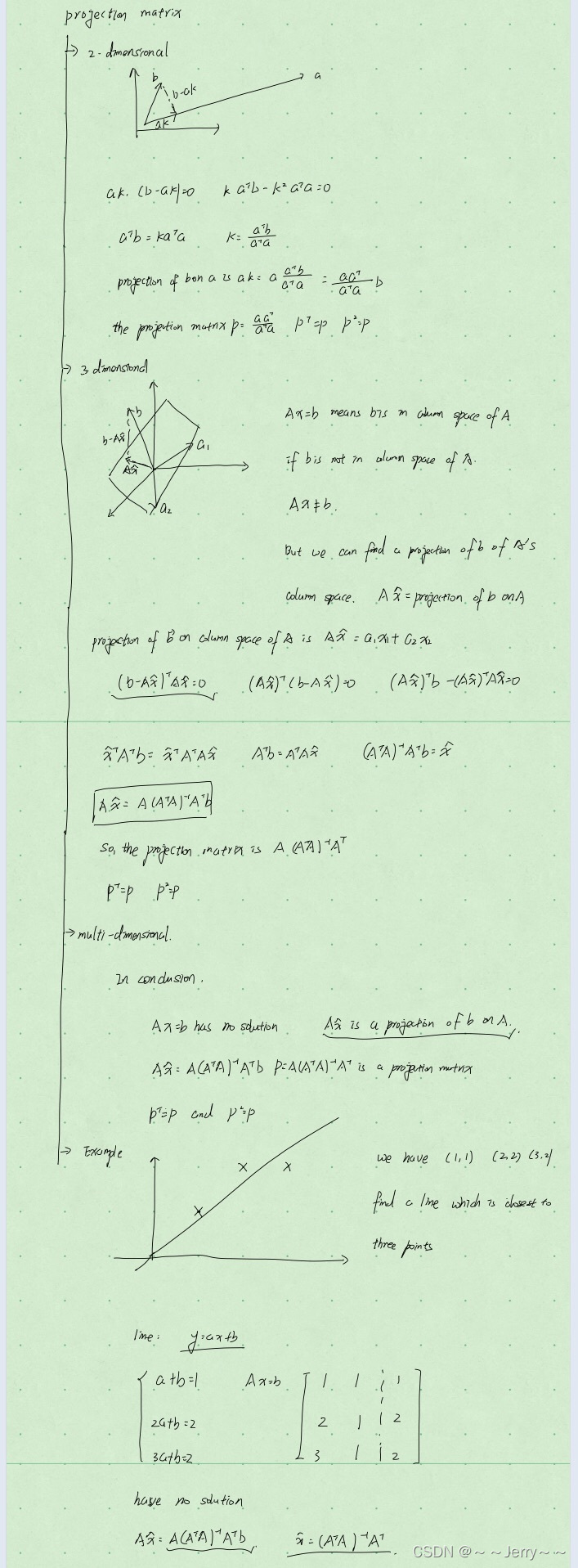 projection matrix映射矩阵-CSDN博客