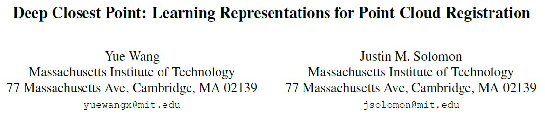(ICCV 19) Deep Closest Point: Learning Representations for Point Cloud ...